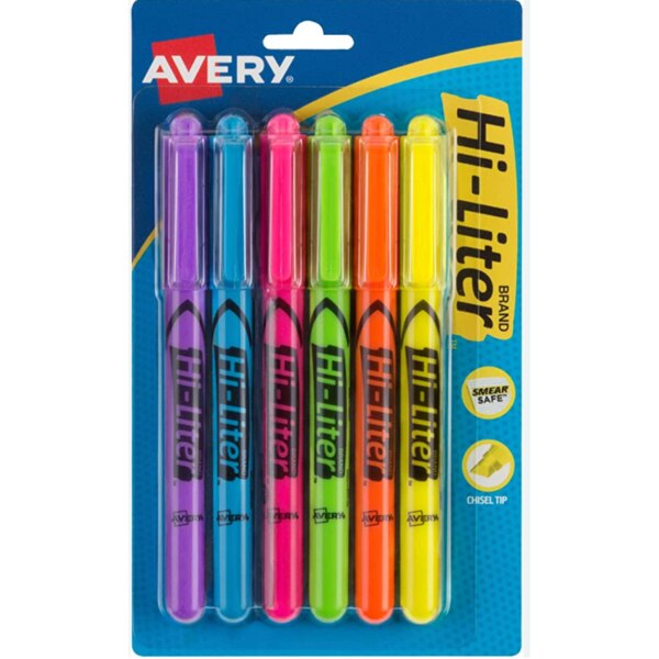 Avery Hi-Liter 6 pack